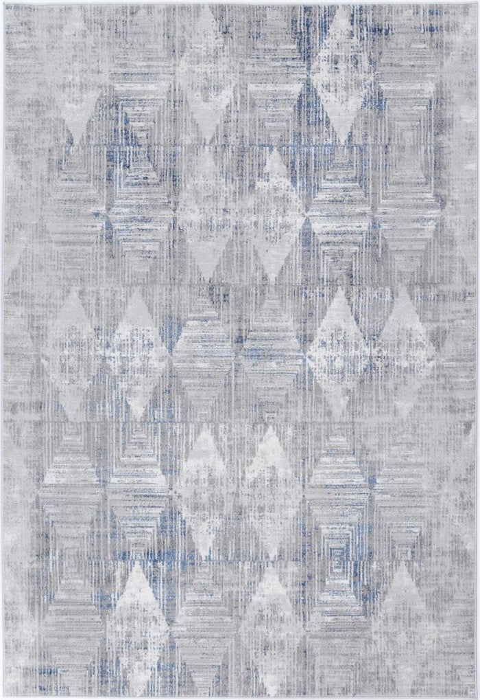 Icon Grey Blue Diamond Rug | Ruggy